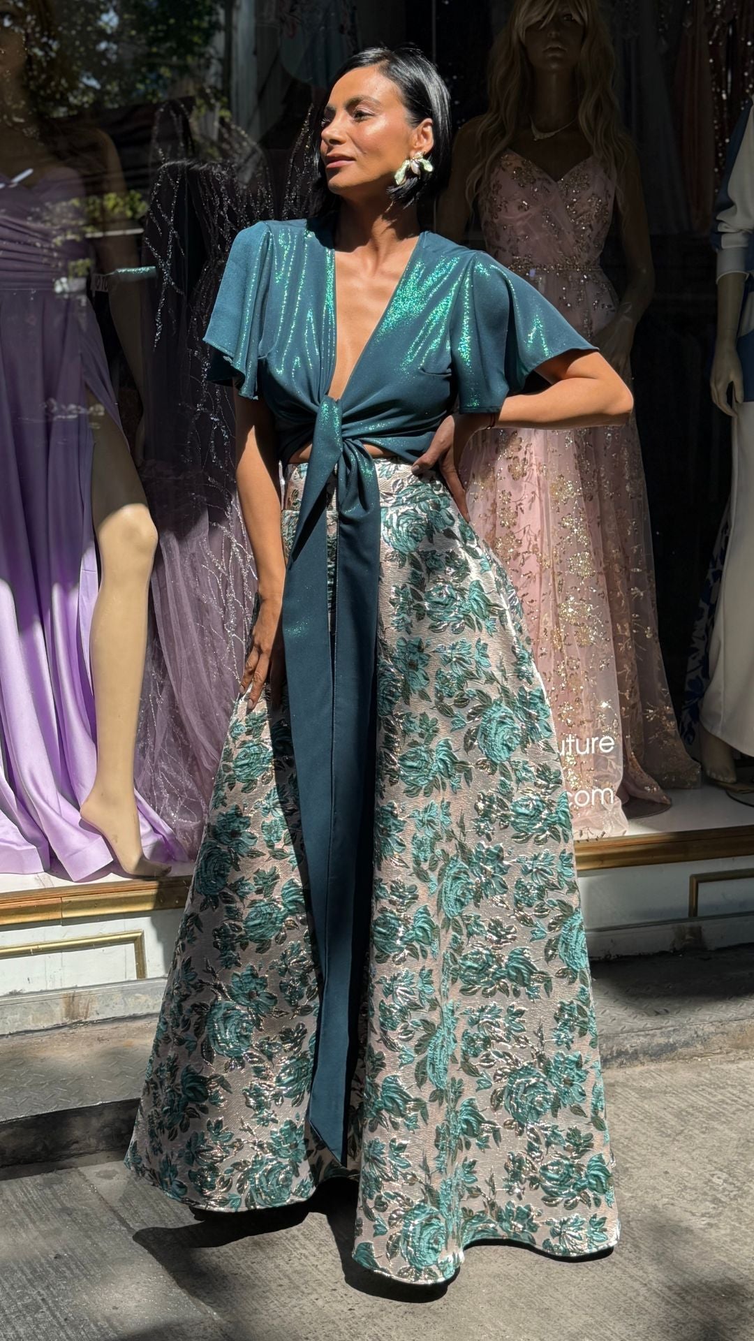 FALDA OLIVIA PRINT GREEN – Altagracia Couture